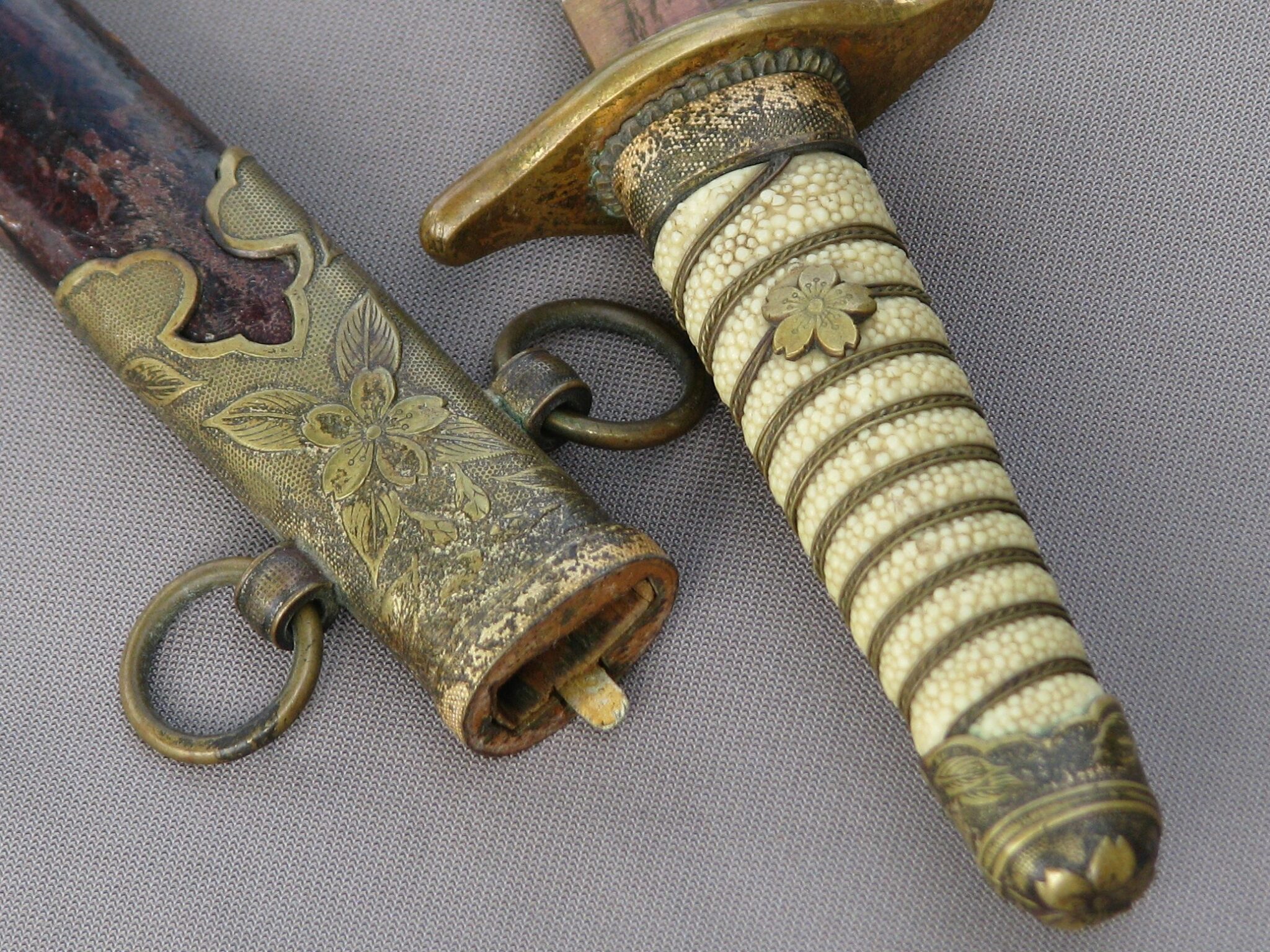 Original WWII Japanese Imperial Navy Officer Dagger with Scabbard 20 ...